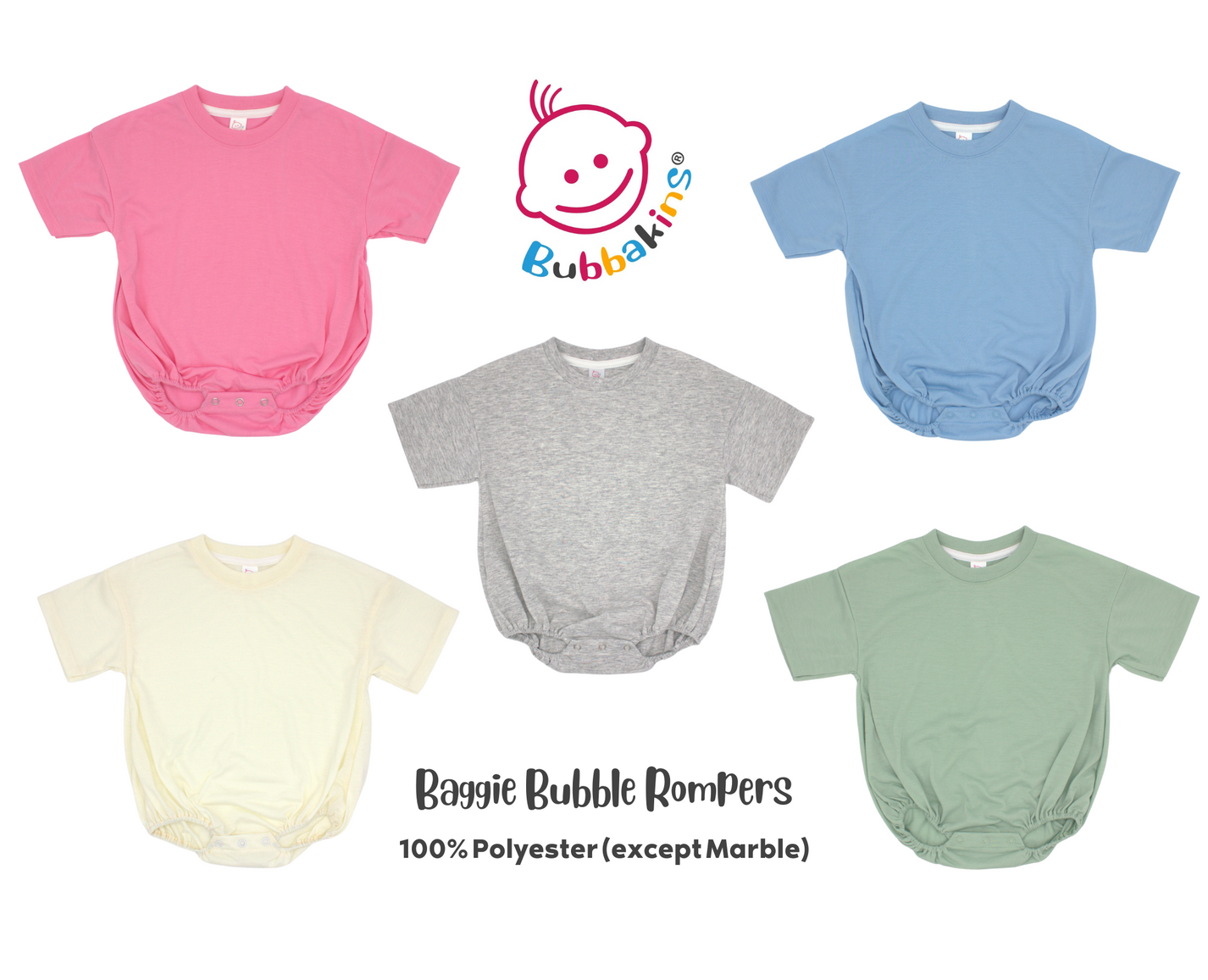 Infant and toddler polyester baggy bubble romper – Bubbakins Blanks