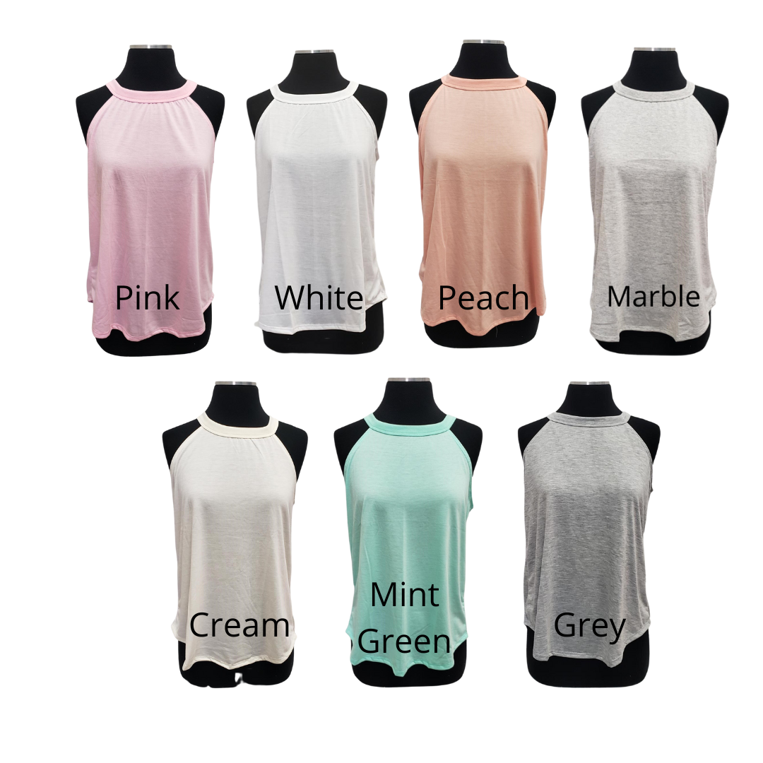 Adult polyester rocker tank top – Bubbakins Blanks